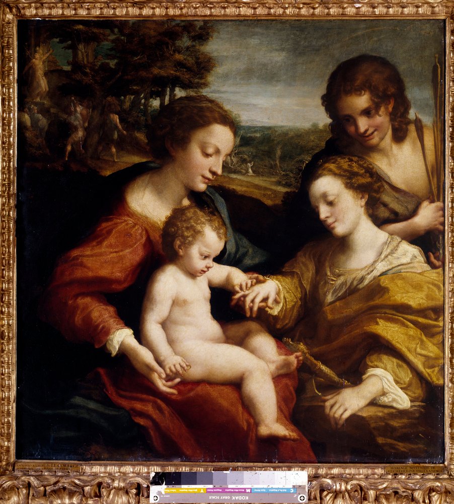 Die mystische Hochzeit der Heiligen Katharina von Alexandria mit dem Heiligen Sebastian