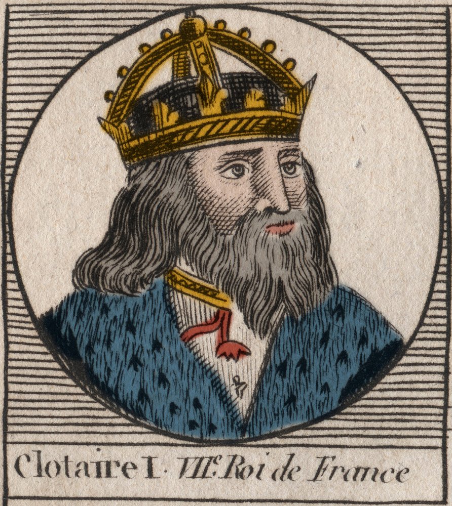 Porträt von Chlothar I. (497-561), König von Neustrien und König der ...
