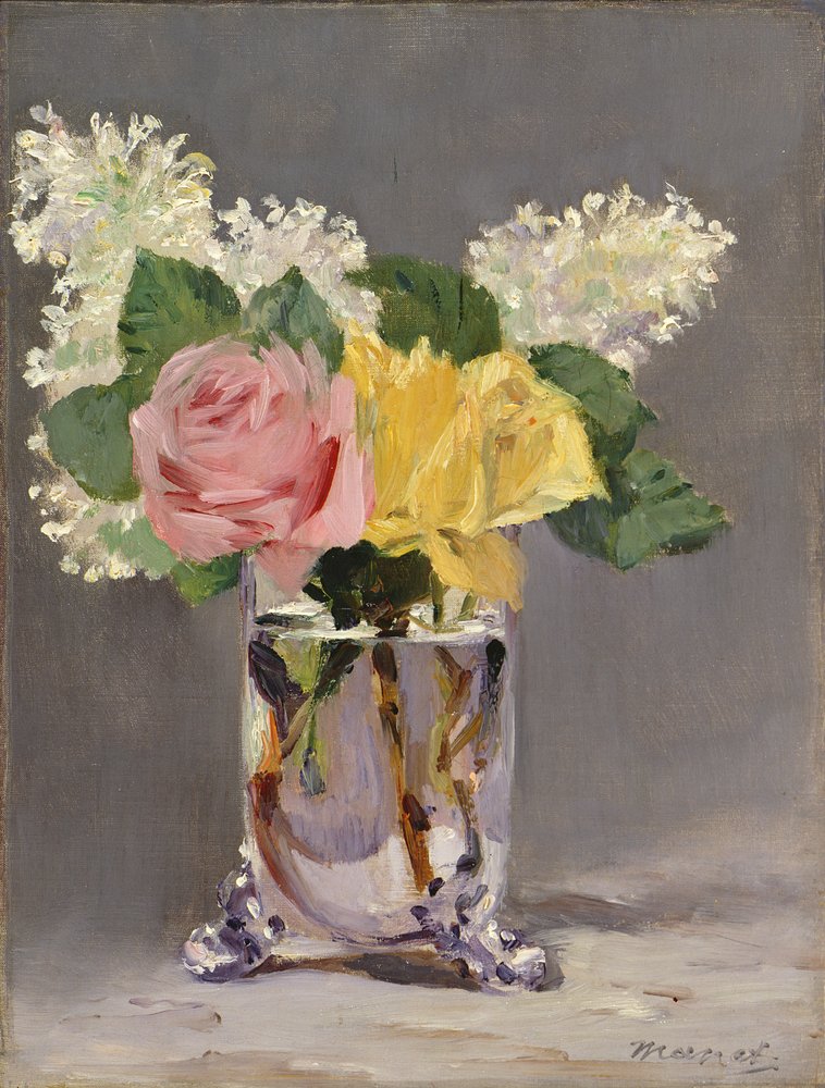 Flieder und Rosen von Édouard Manet: Kunstdruck kaufen