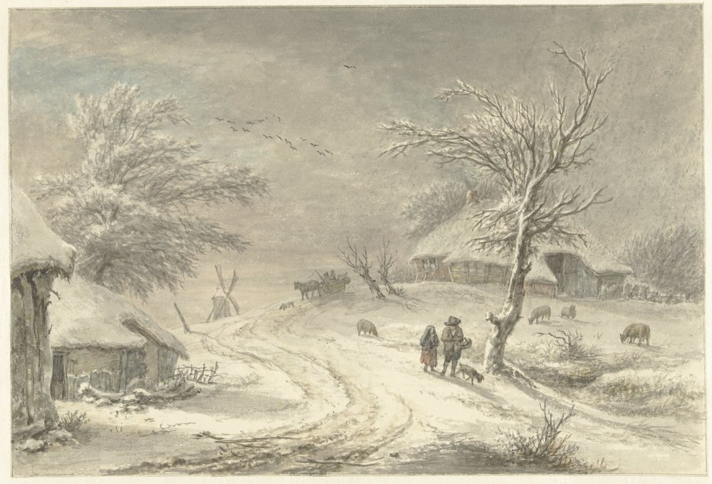 Winteransicht in Exloo, Drenthe von Egbert van Drielst