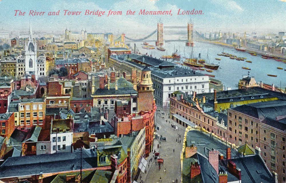 Die Themse und die Tower Bridge, ca. 1920 von English School