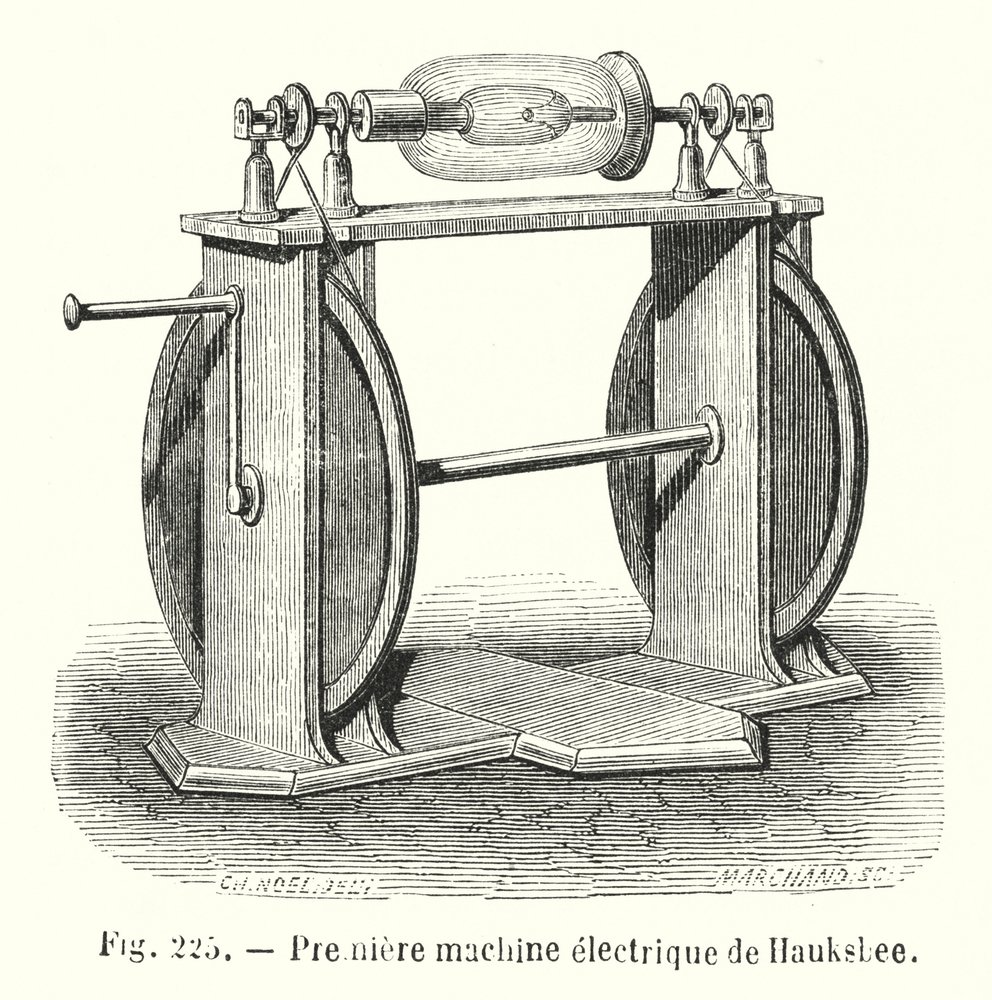 Erste elektrische Maschine von Hauksbee von European School