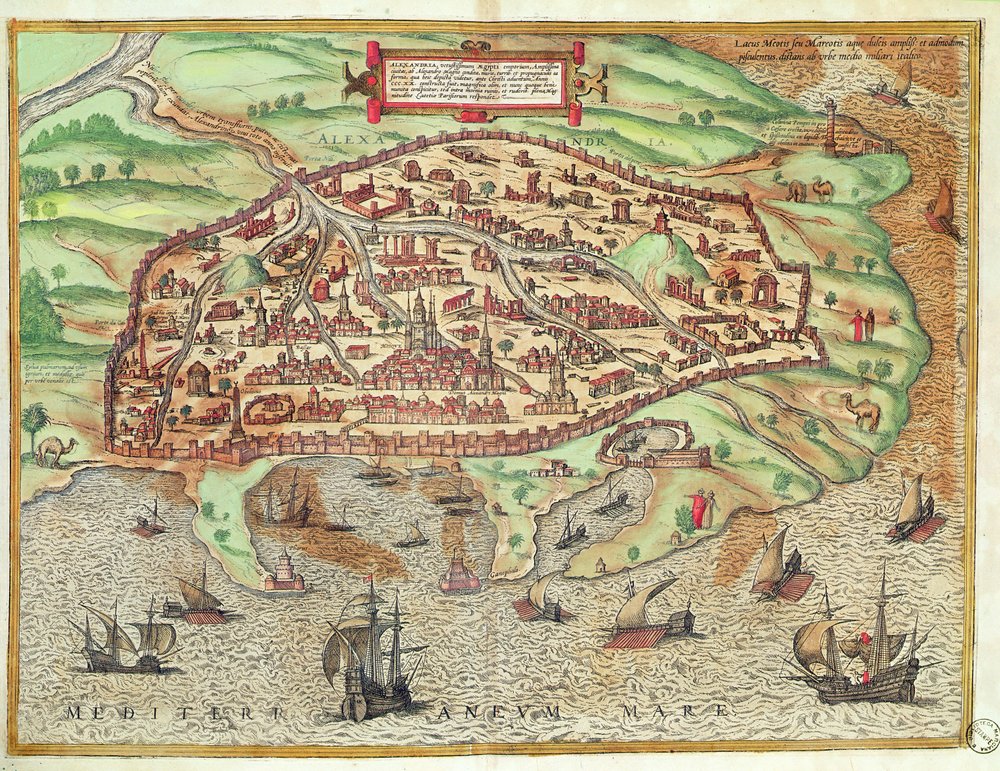 Karte von Alexandria aus 'Civitates Orbis Terrarum Coloniae Agrippinae ...