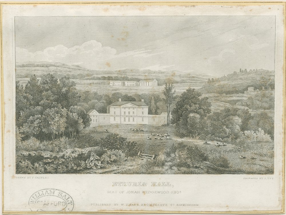 Etruria Hall: Gravur, nd [ca. 1830] (Druck)