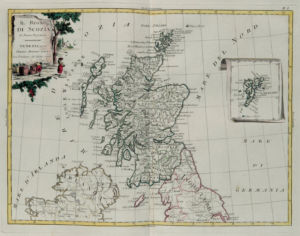 Das Königreich Schottland, Stich von G. Zuliani aus Band I des Neuesten ...