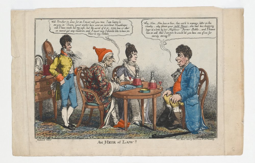 Ein Erbe per Gesetz!!, Druck von Charles Williams, 1808