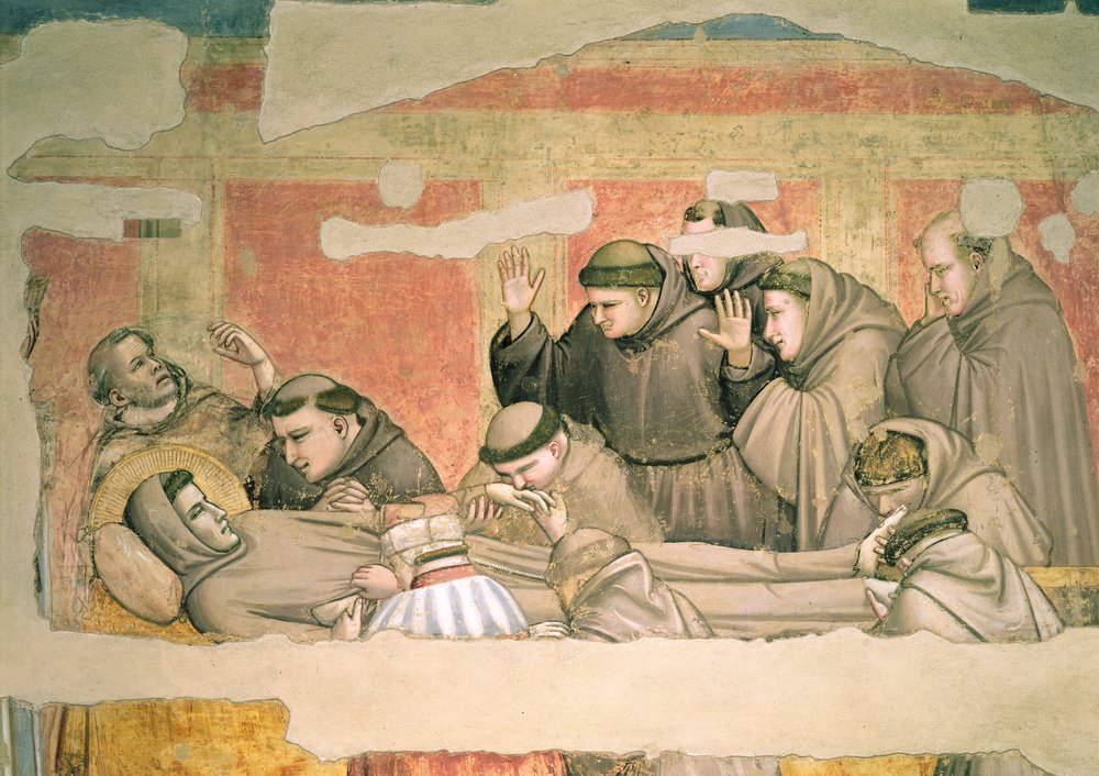 Der Tod des St. Franziskus, aus der Bardi-Kapelle Fresko (Detail)