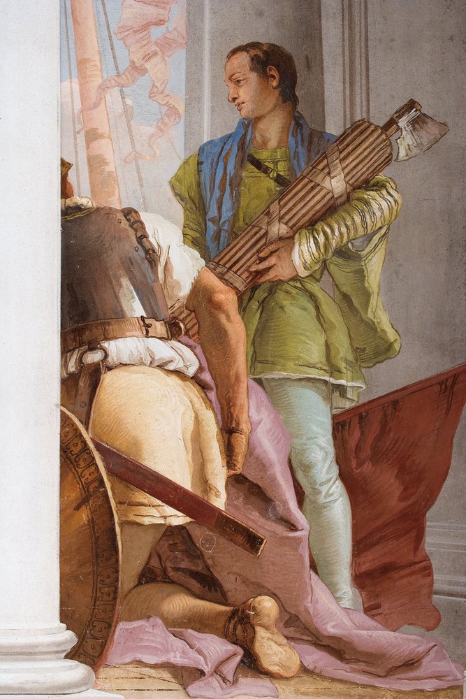 Detail von der griechischen Flotte in Aulis, aus der Eingangshalle in ...
