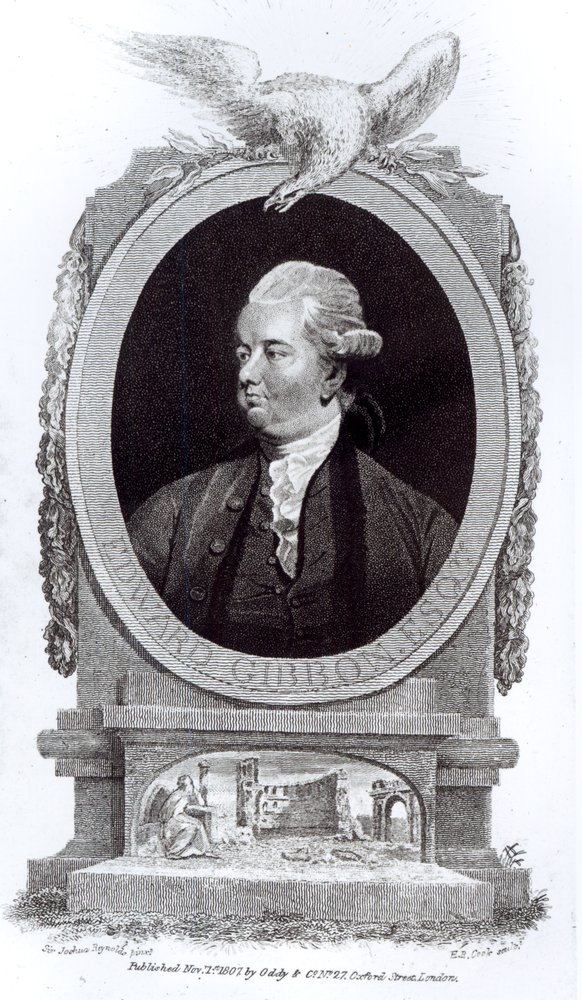 Porträt von Edward Gibbon, aus 'The History of the Decline and Fall of ...