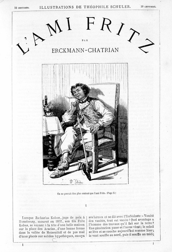 Fritz raucht die Pfeife - Frontispiz von „Der Freund Fritz“, von ...