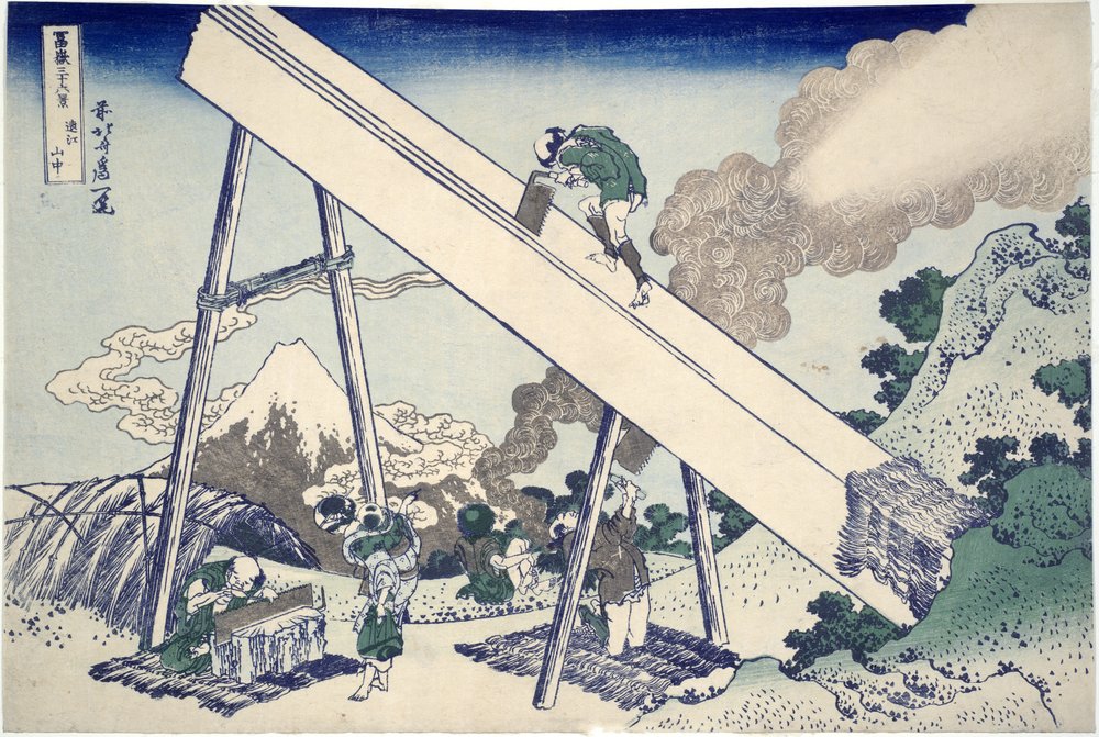 In den Totomi-Bergen, aus der Serie 36 Ansichten des Berges Fuji ...