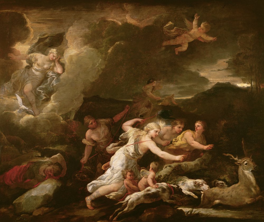 Die Jagd der Diana von Luca Giordano: Kunstdruck kaufen