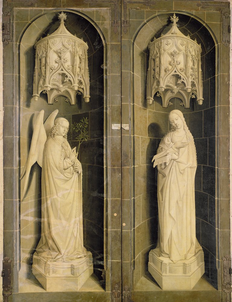 Die Verkündigung, Außenflügel des Triptychons von Moses und dem brennenden Dornbusch, ca. 1476