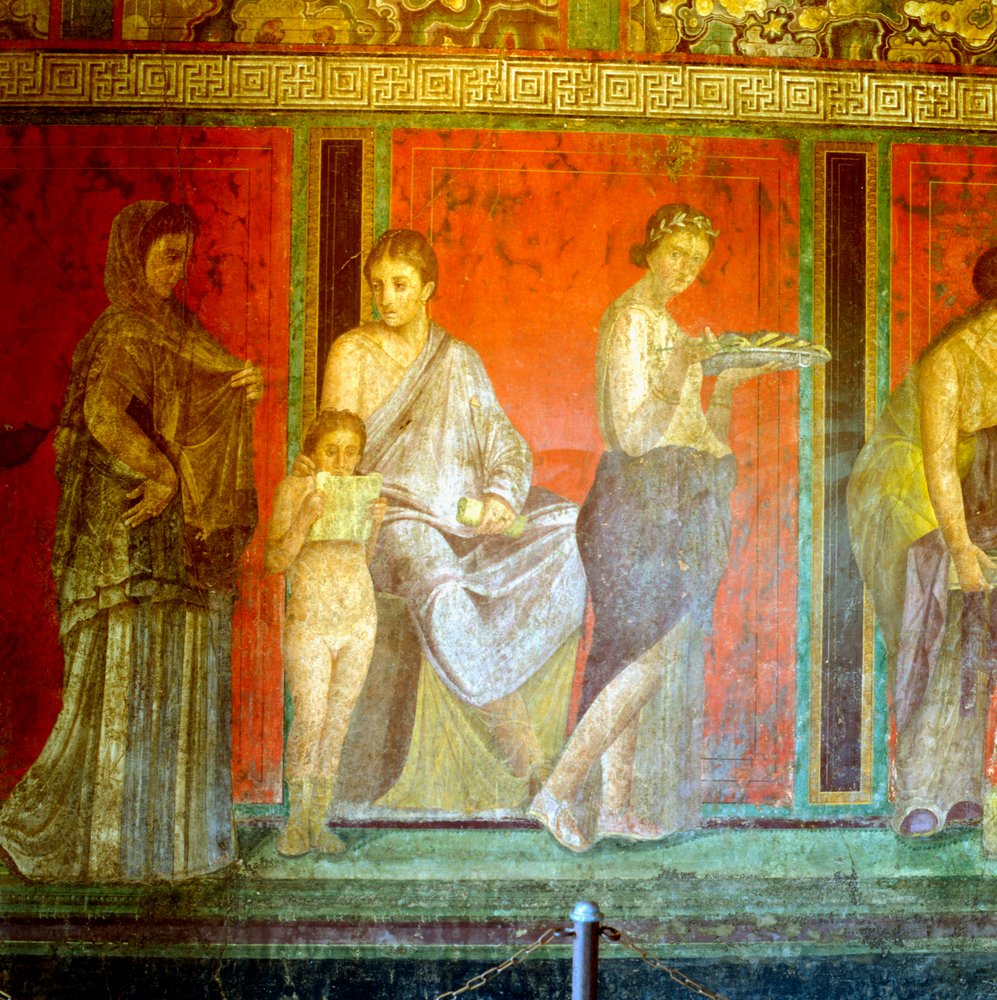 Fresko aus der Villa der Mysterien, Pompeji, Italien, ca. 1. Jahrhundert v. Chr. - 1 ...