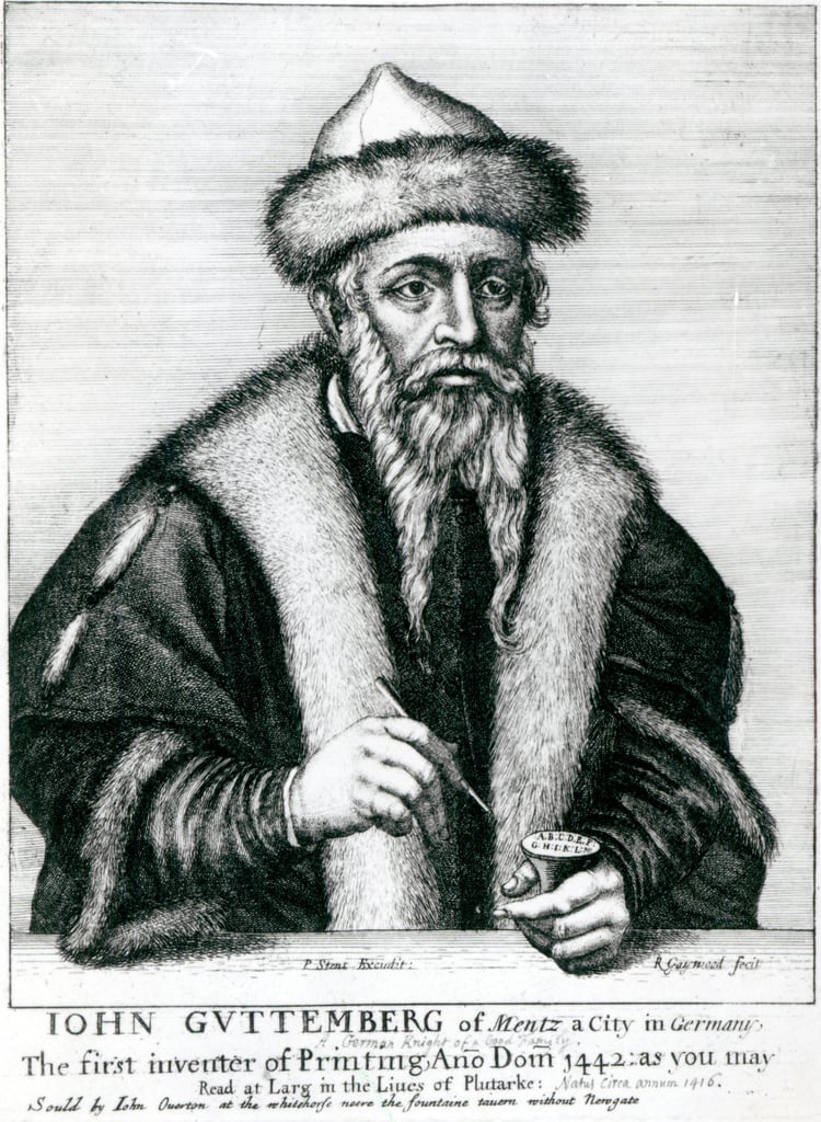 Porträt von Johannes Gutenberg von German School