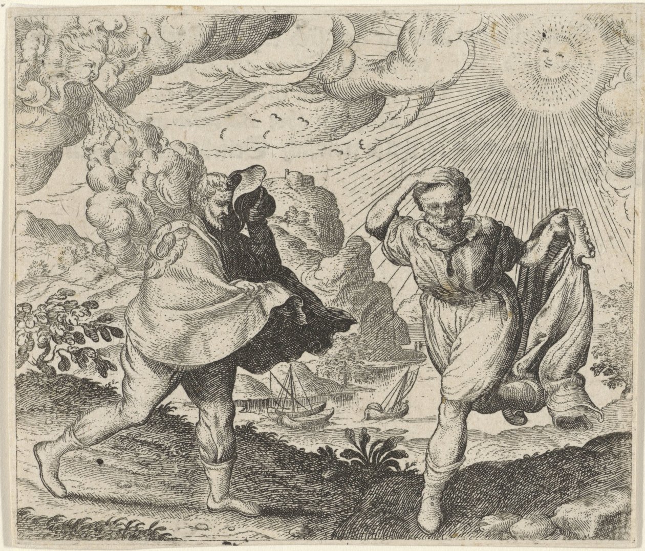 Fabel vom Wind, der Sonne und den Wanderern