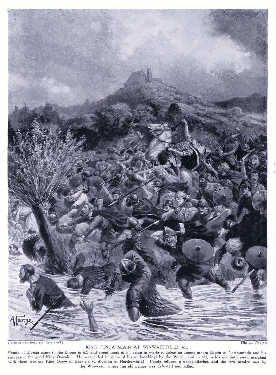 König Penda bei Winwaedfield AD655 getötet, 1920er Jahre