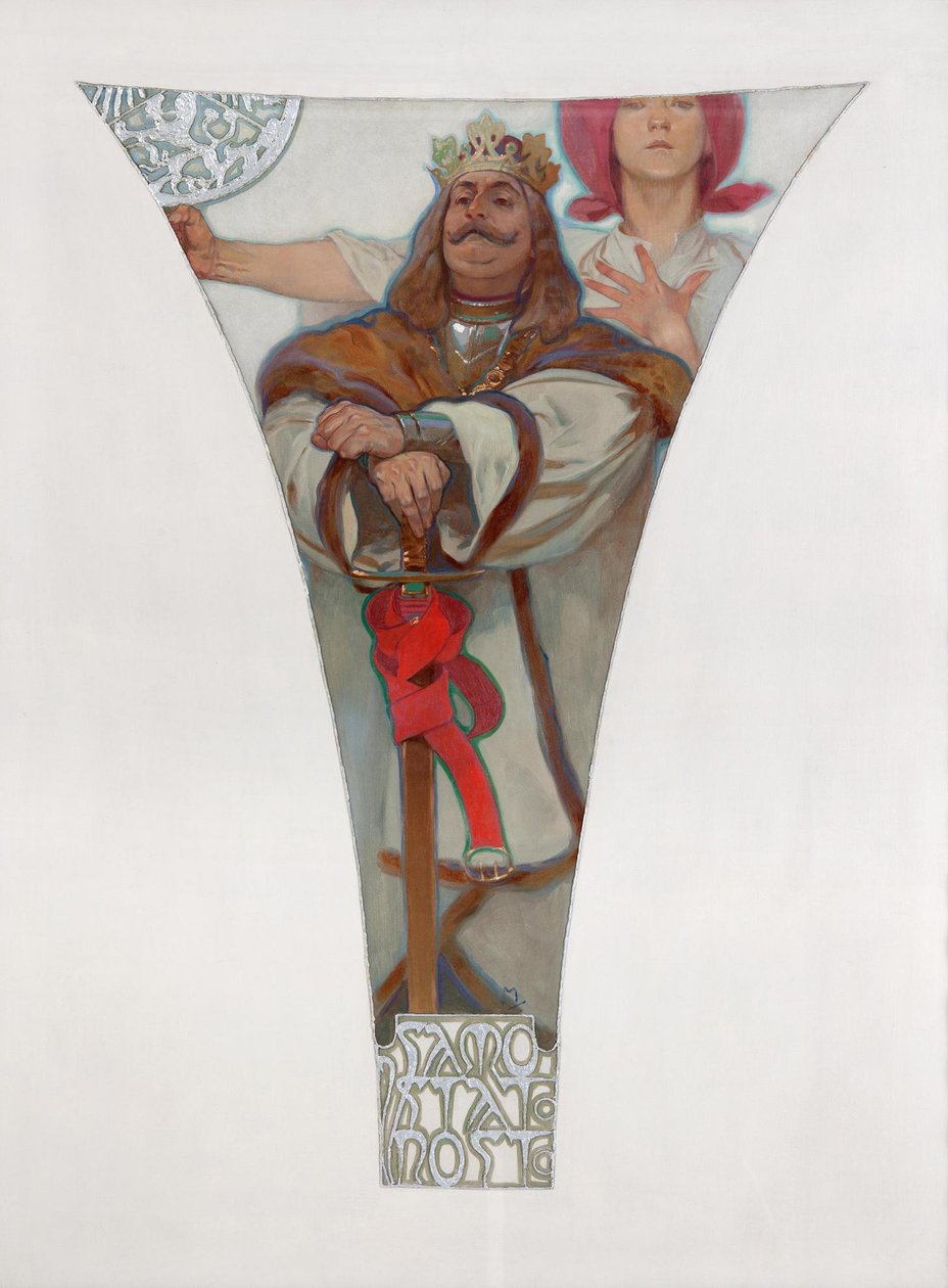 Georg von Podiebrad, 1911 von Alphonse Mucha: Kunstdruck