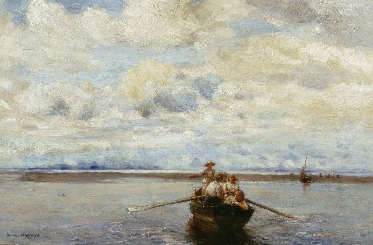 Muschelsammler, 1885 von Arthur Hardwick Marsh: Kunstdruck