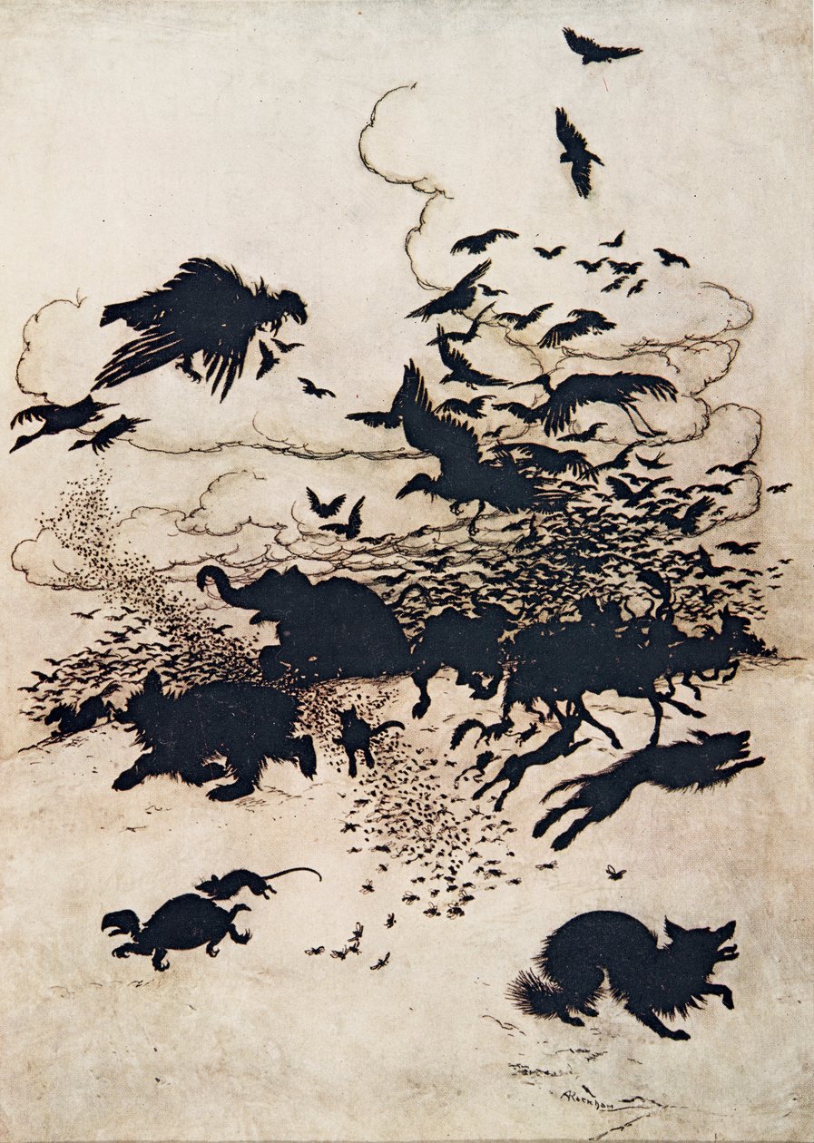 Beim dritten Stich schrie der Fuchs und sein Schwanz ging zwischen ...