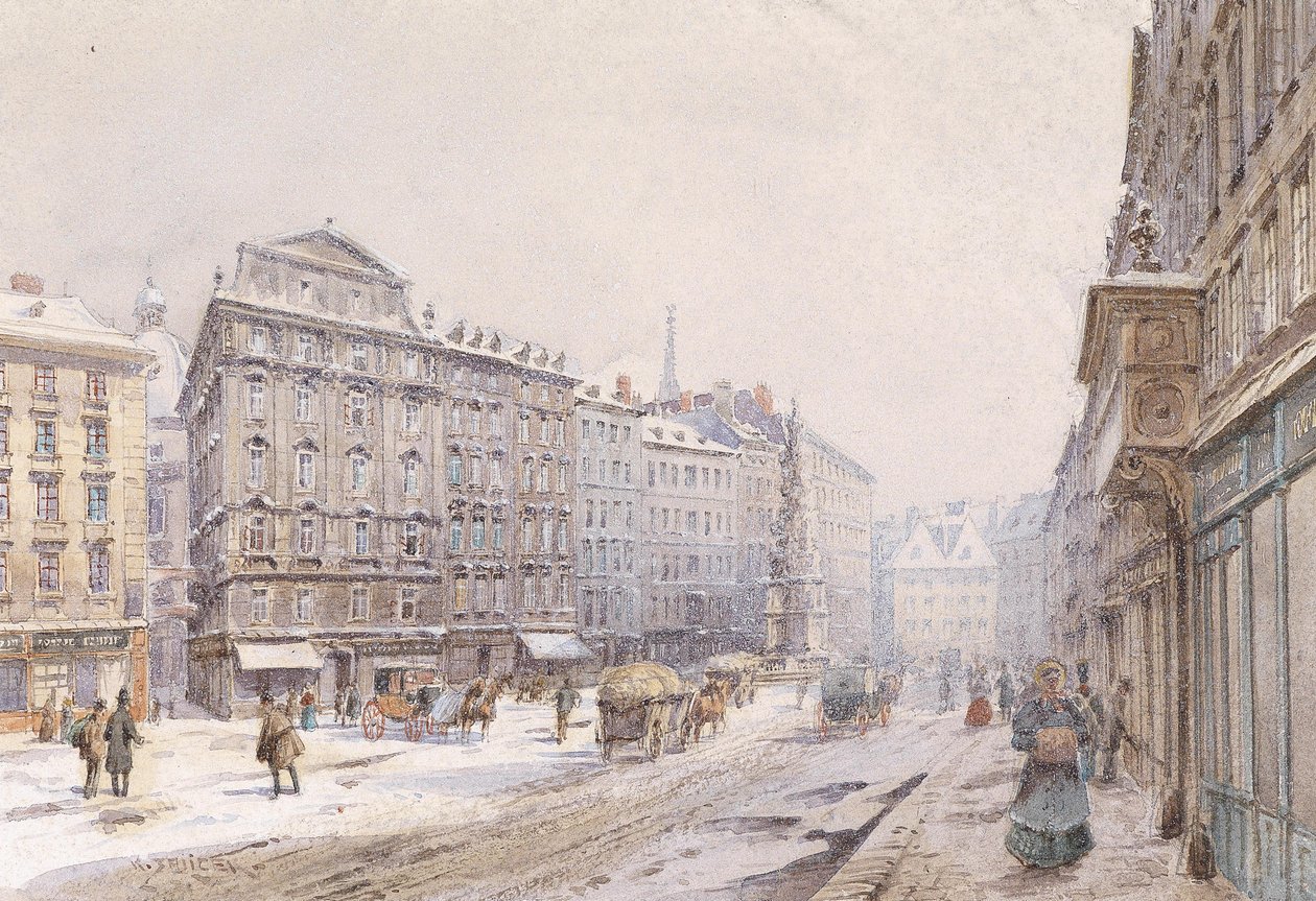 Der Graben in Wien von Carl Wenzel Zajicek: Kunstdruck