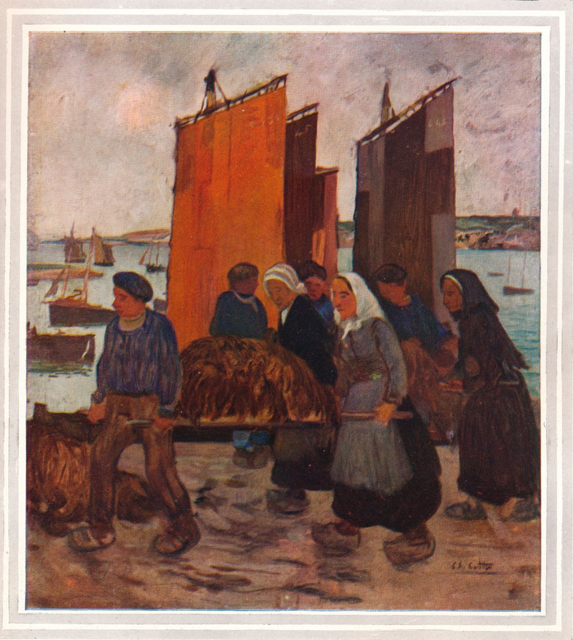 Pecheurs Bretons Debarqunt Du Goemon, um 1903