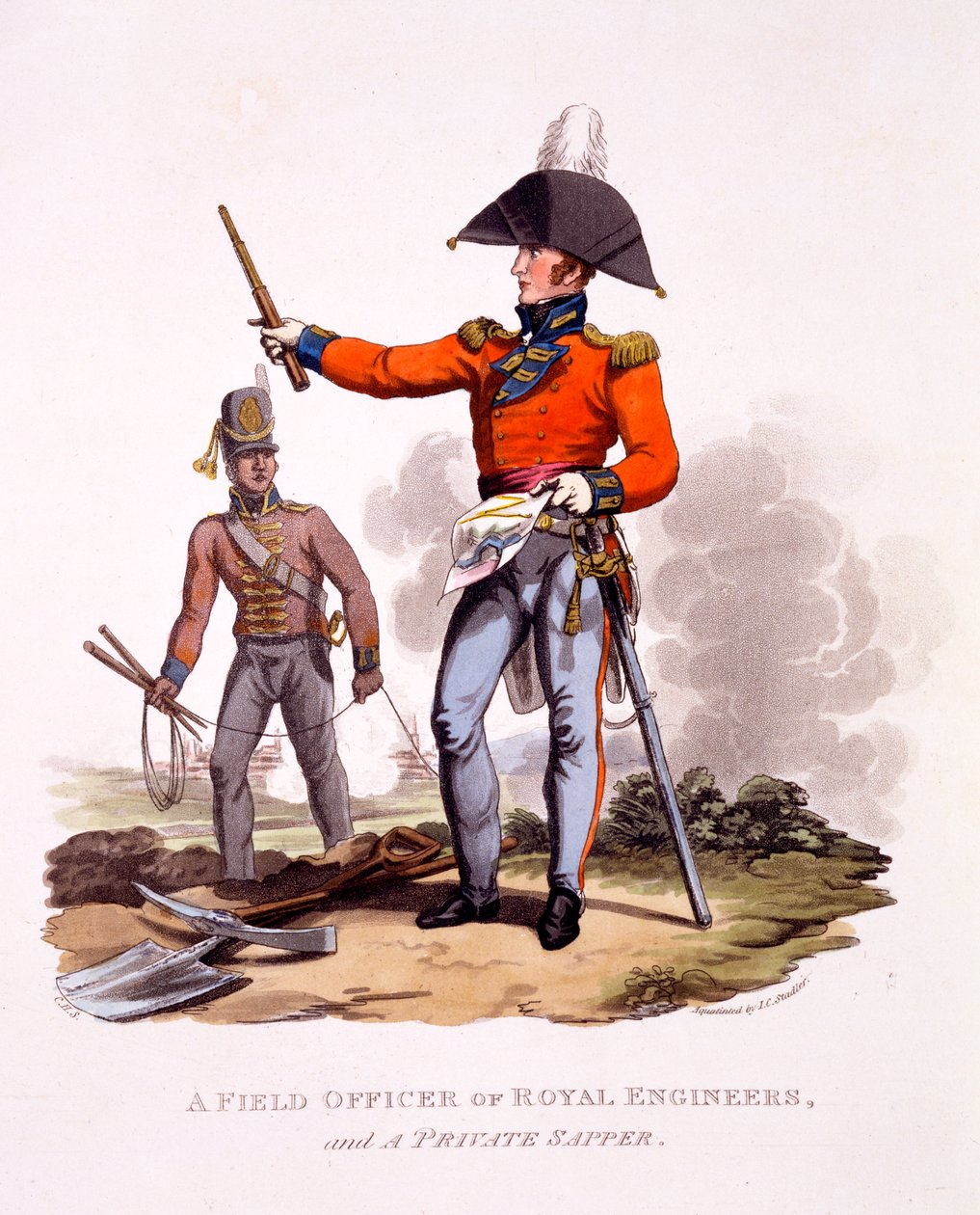 Uniform eines Feldoffiziers der Royal Engineers und eines privaten ...