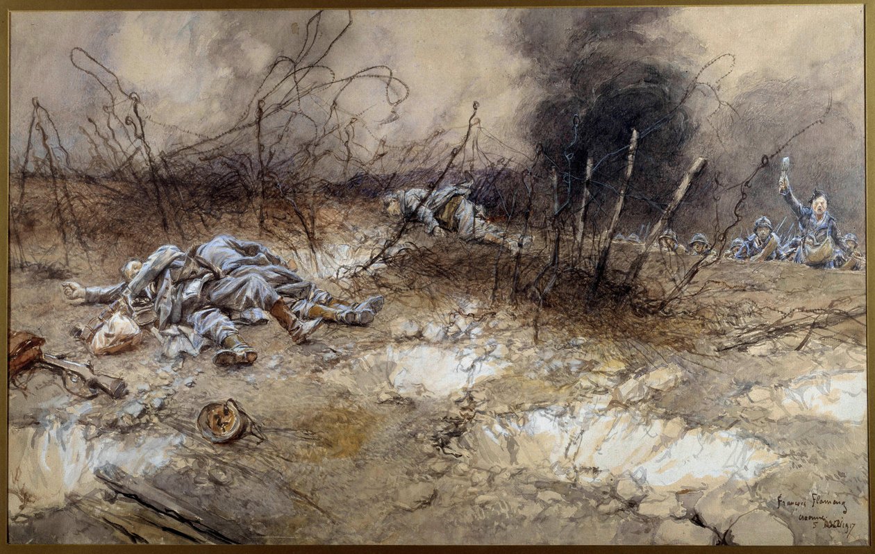 Erster Weltkrieg: Szene der Schlacht von La Craonne am 5. April 1917