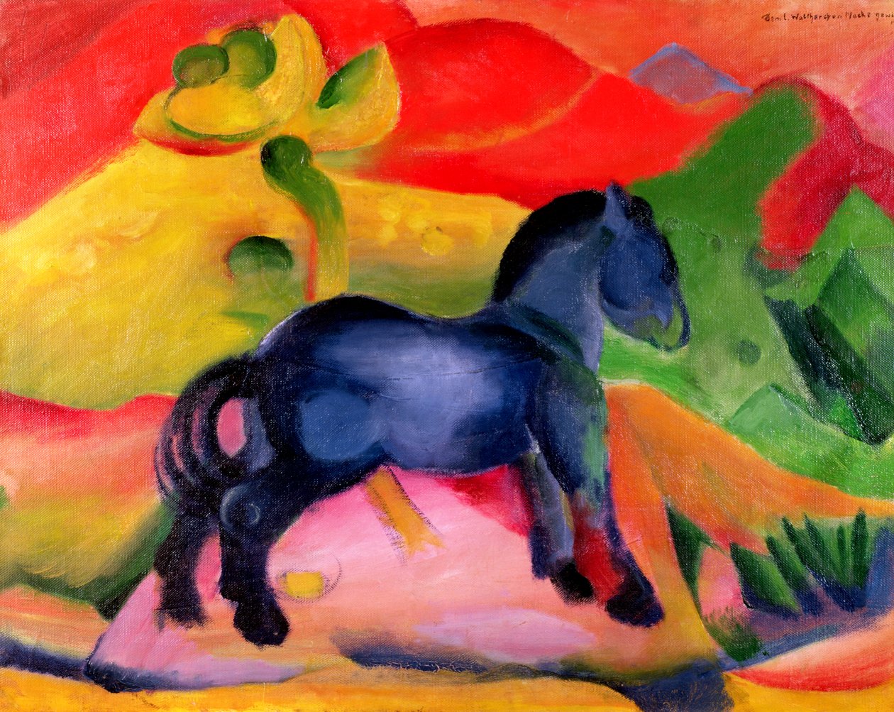 Kleines blaues Pferd, 1912 von Franz Marc: Kunstdruck