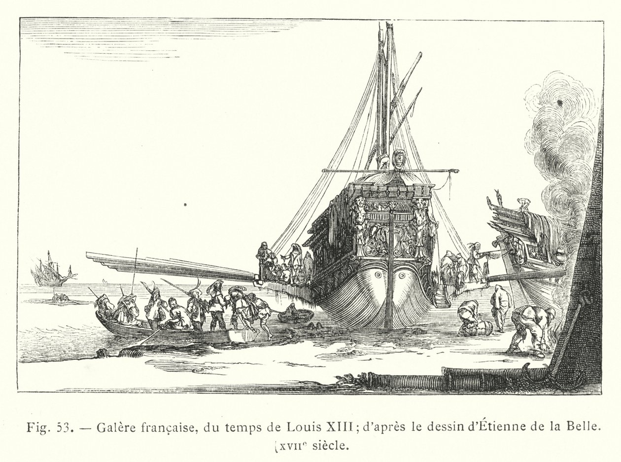 Französische Galeere, zur Zeit von Ludwig XIII.; nach der Zeichnung von ...