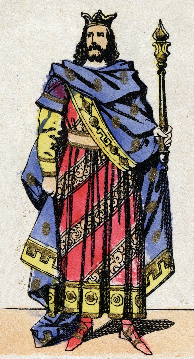 Merowingische Dynastie: Porträt von Chlothar IV. (685-719) König der ...