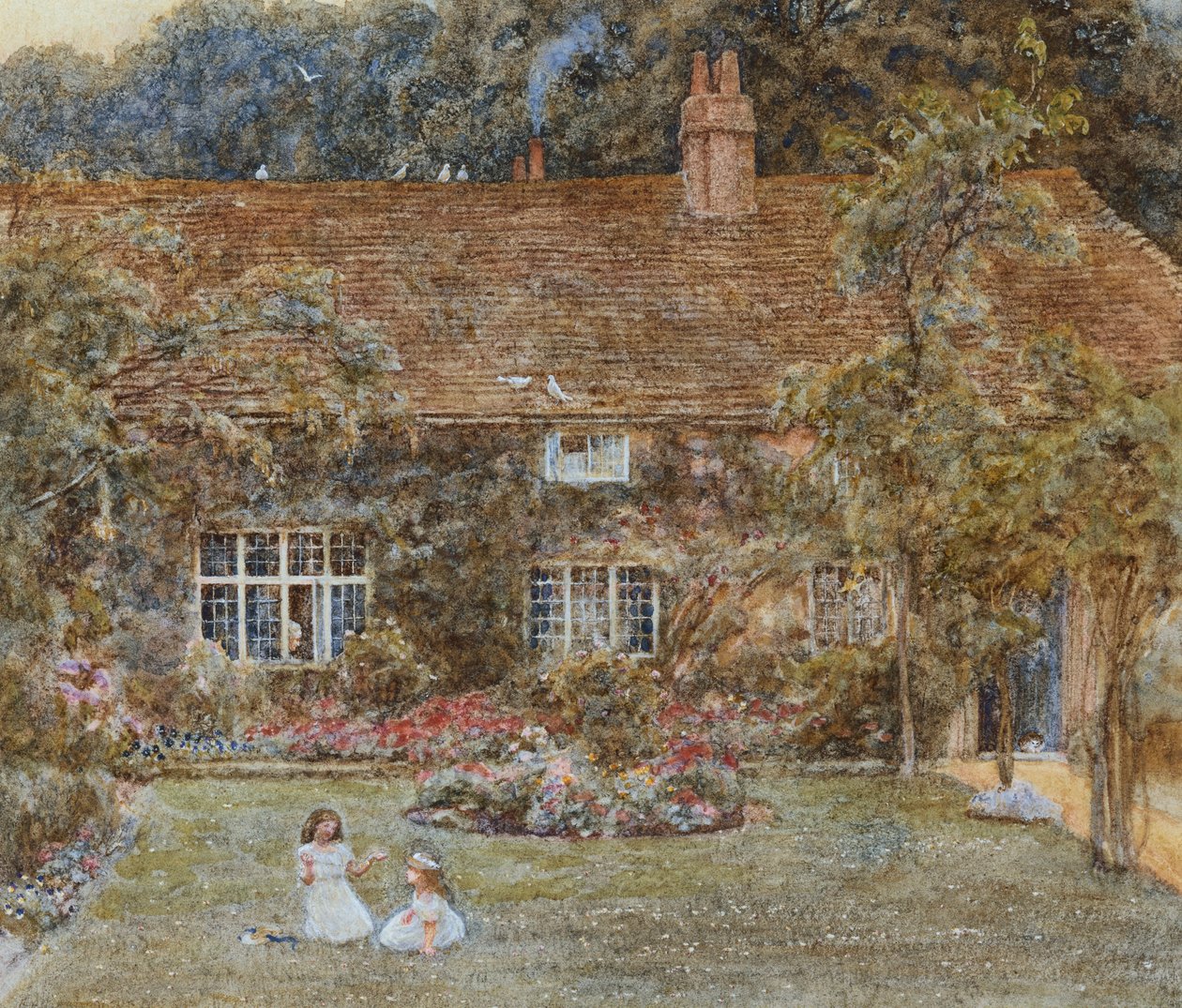Ein Landhaus von Helen Allingham: hochwertiger Kunstdruck