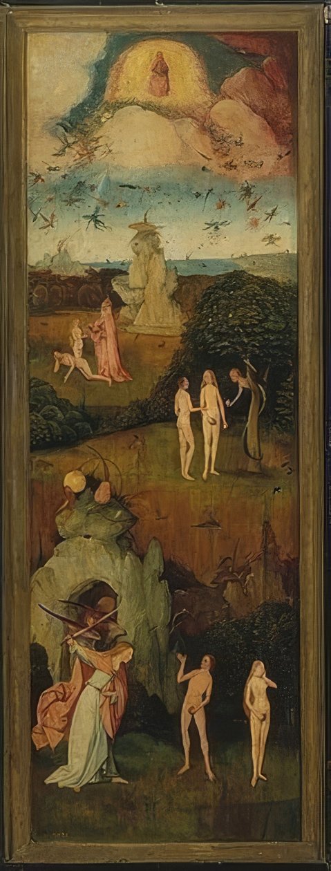Der Heuwagen (Triptychon). Linke Tafel von Hieronymus Bosch