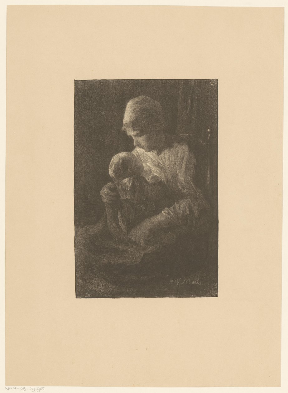 Mutter mit Kind von Jan Veth: Kunstdruck in Museumsqualität