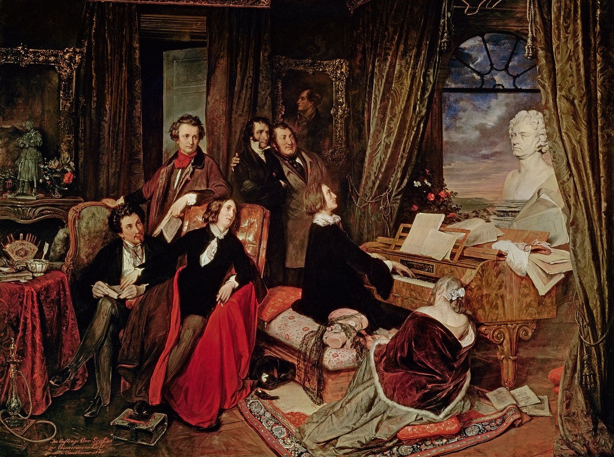 Liszt am Klavier, 1840 von Josef Danhauser: Kunstdruck