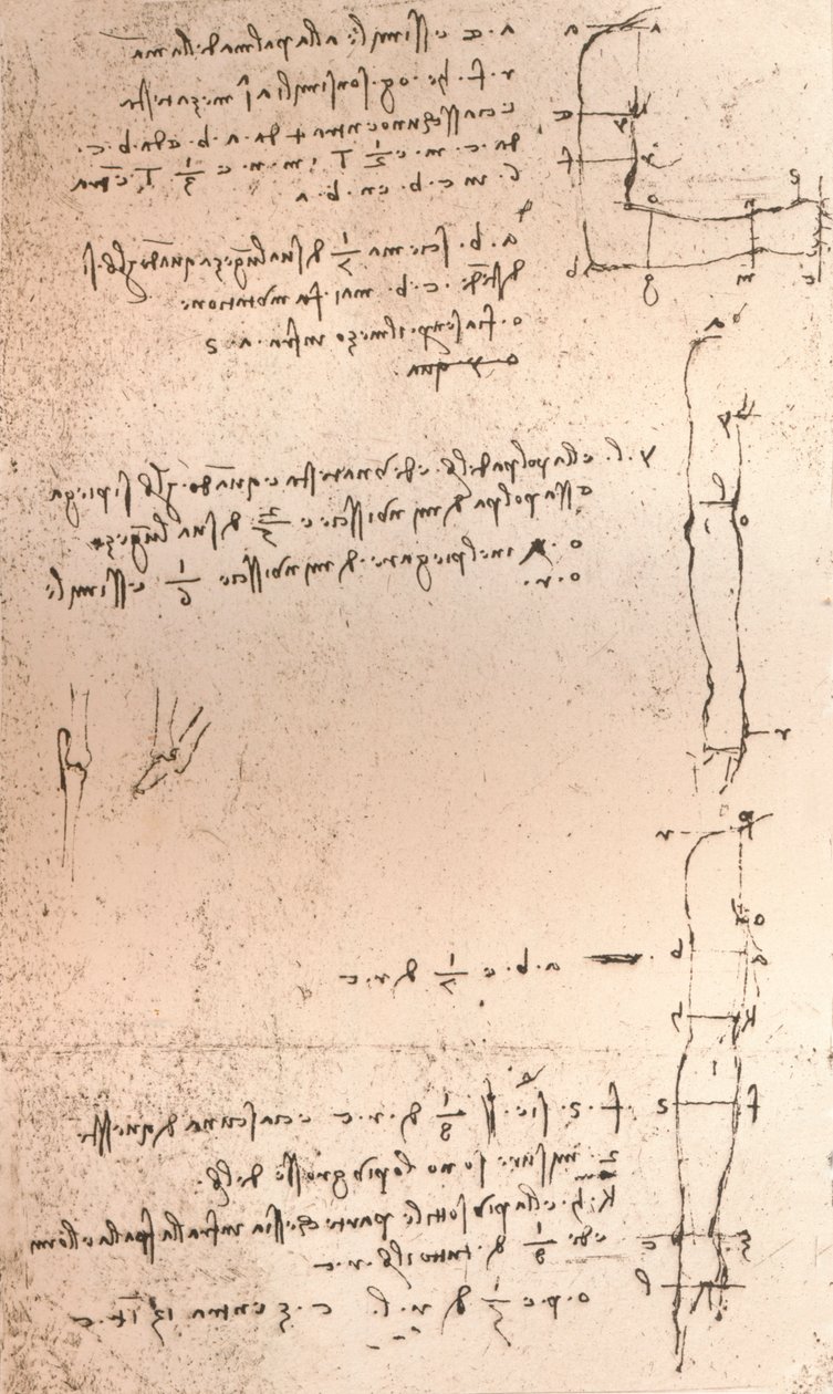Zeichnung zur Theorie der Proportionen der menschlichen Figur, ca. 1472 ...