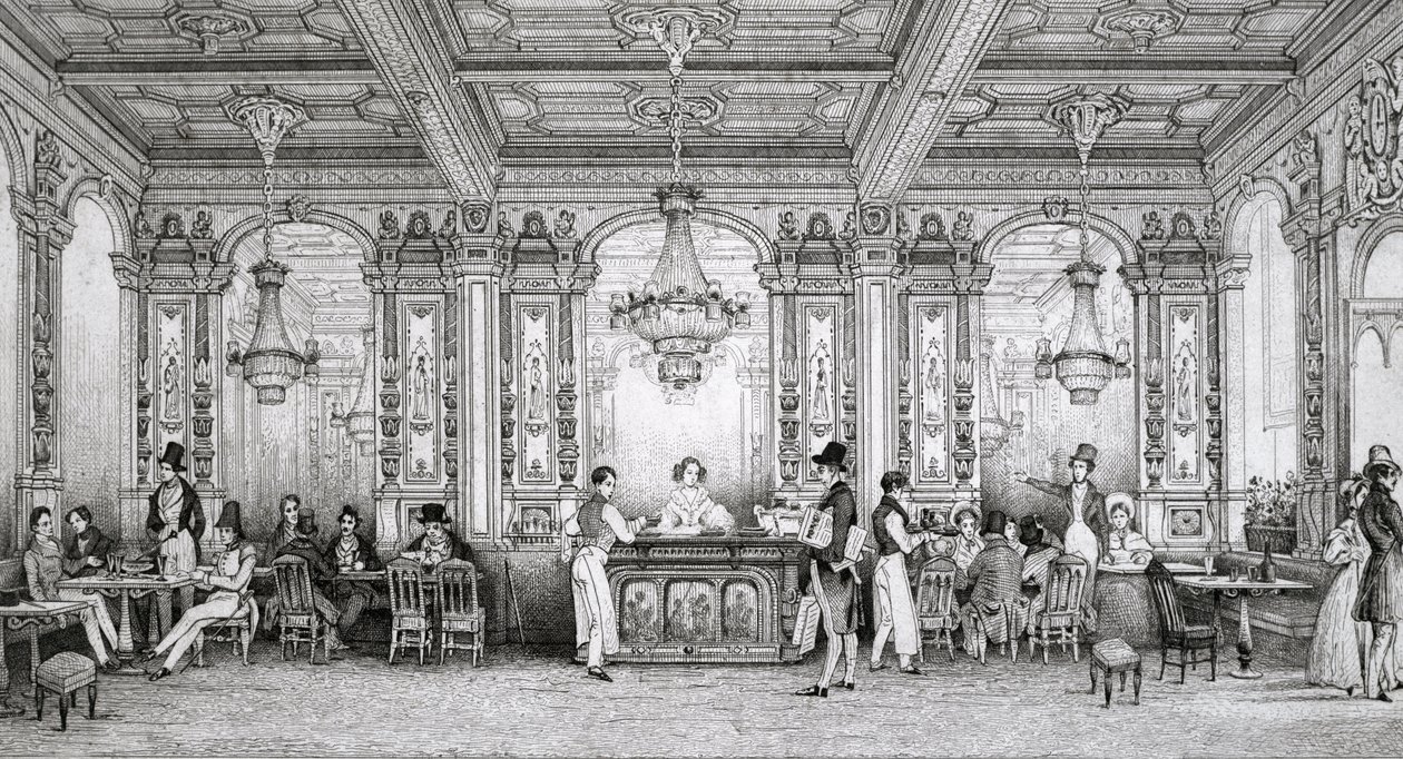 Café der Banque de France, erbaut von Architekt Dusillon und gelegen am ...