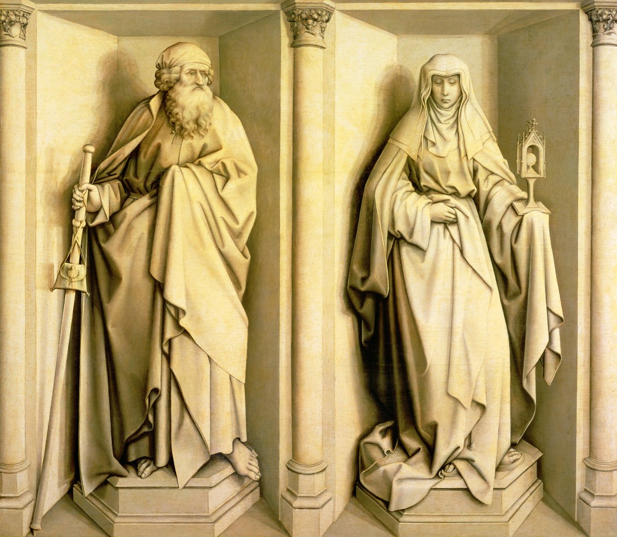 St. Jakobus der Ältere und St. Klara, Predella-Tafel aus Die Hochzeit ...