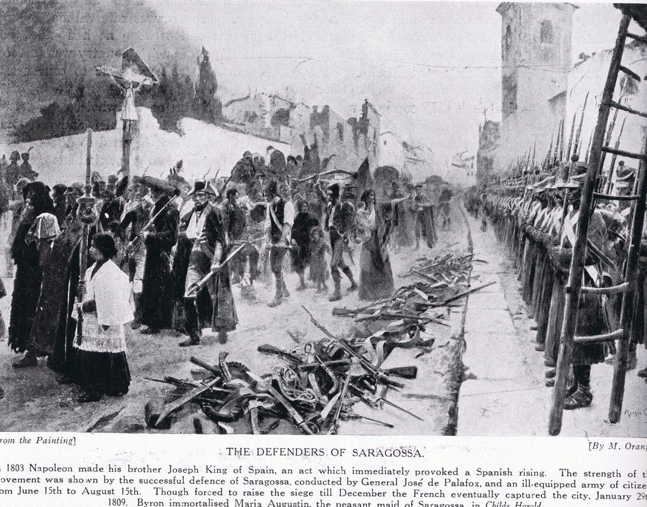 Die Verteidiger von Saragossa, Illustration aus 'Hutchinson's History ...