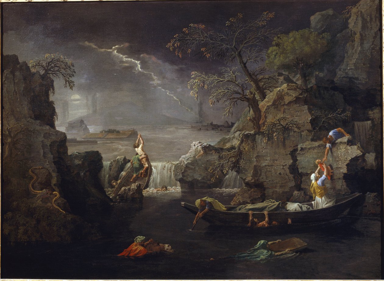 Winter oder Sintflut von Nicolas Poussin: Kunstdruck