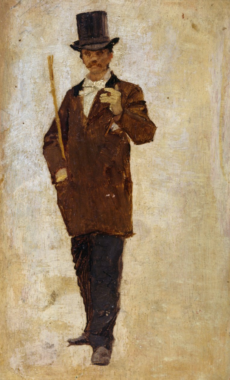 Mann mit Zylinder von Pietro Scoppetta: Kunstdruck kaufen