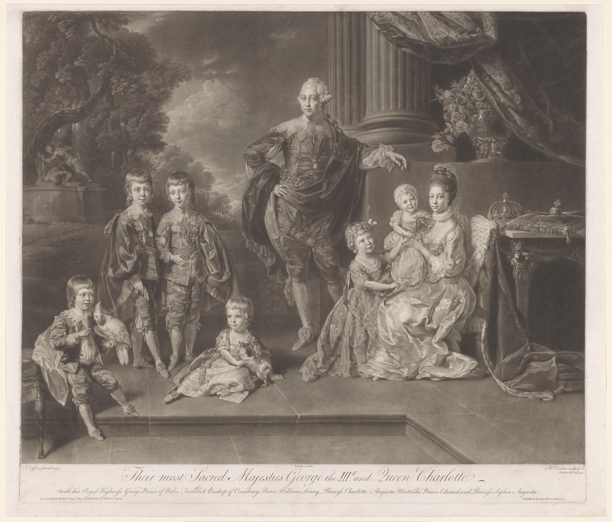 Porträt von George III., König des Vereinigten Königreichs, und seiner ...