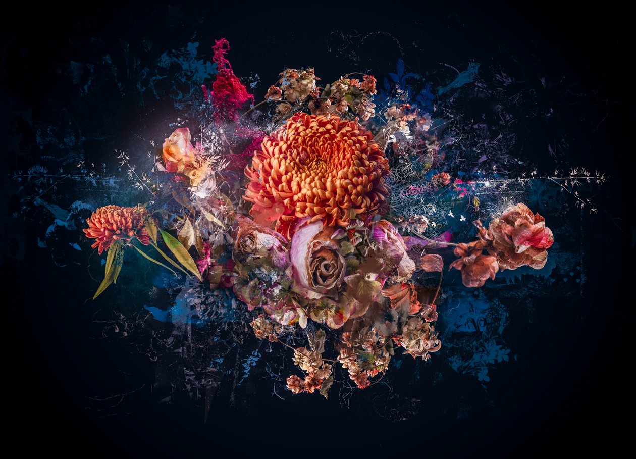 Blumenstrauß Collage von Teis Albers: Kunstdruck kaufen