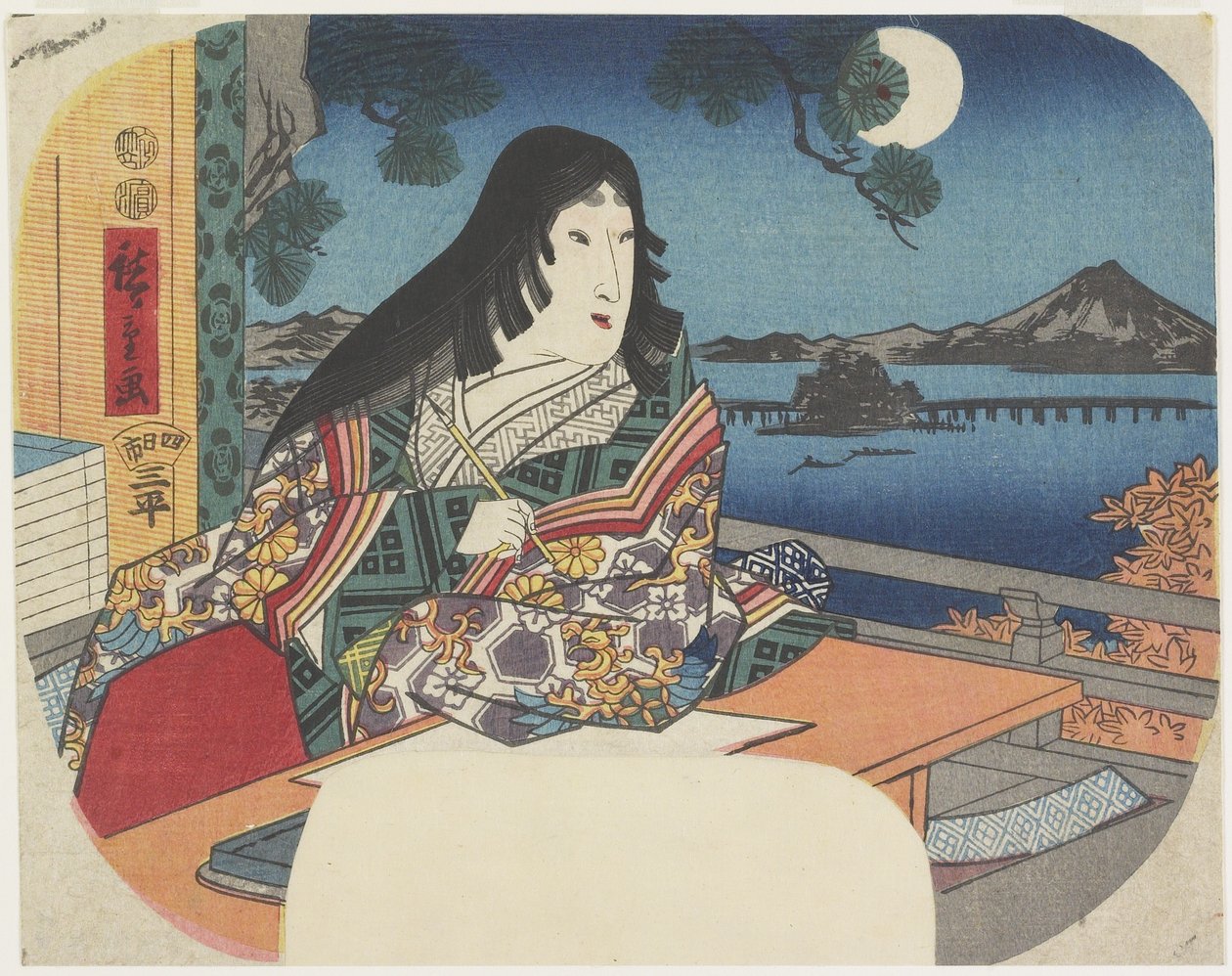 Lady Murasaki im Ishiyamadera-Tempel, 1847-1848