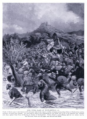 König Penda getötet bei Winwaedfield AD655, 1920er Jahre