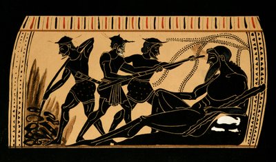 Odysseus und seine Gefährten gruben das Auge des Zyklopen Polyphemus ...