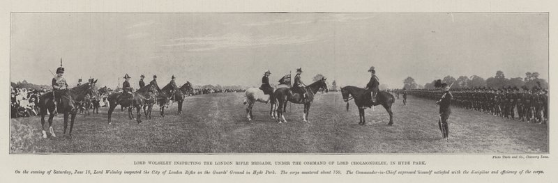 Lord Wolseley inspiziert die London Rifle Brigade, unter dem Kommando ...