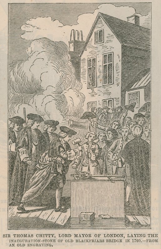 Sir Thomas Chitty legt den Grundstein von English School