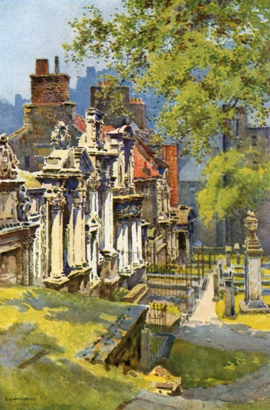 Greyfriars Kirchhof von Ernest William Haslehust: Kunstdruck